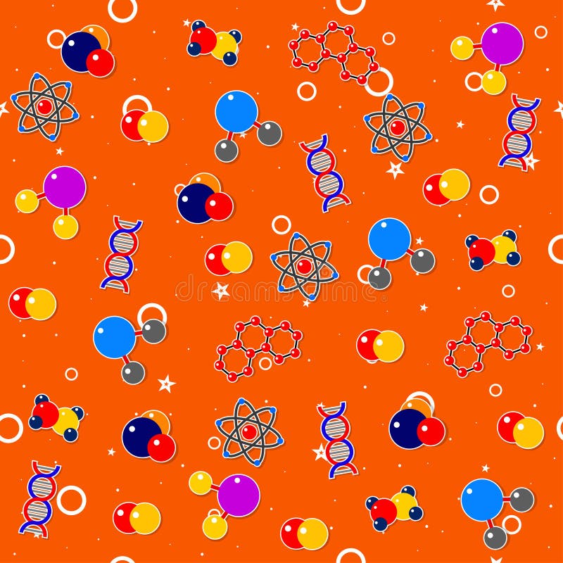 Seamless Pattern on the Chemistry School Theme. Stock Illustration ...