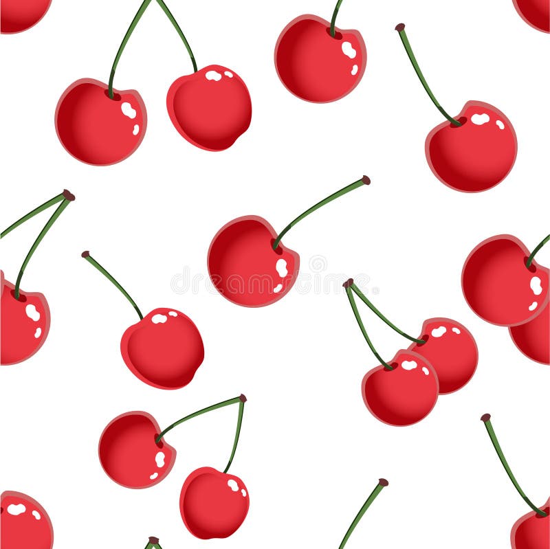 Seamless Pattern With Cherry Stock Vector Illustration Of Gardening