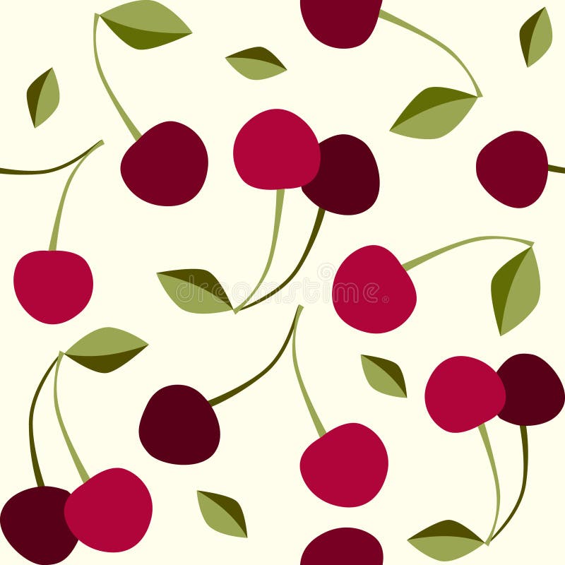 Cherry Seamless Pattern stock vector. Illustration of vector - 32673020