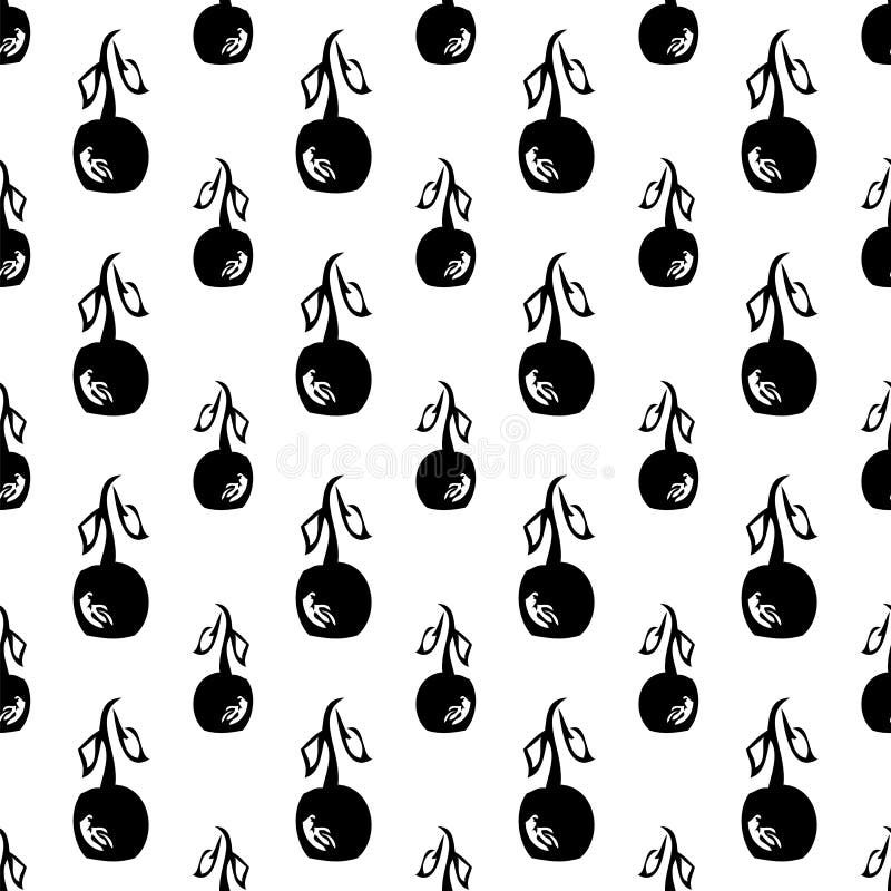 Seamless Pattern with Cherry Stock Vector - Illustration of cartoon ...