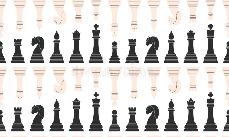 Seamless Pattern Chess Game. Chess Pieces King, Queen, Rook, Knight ...