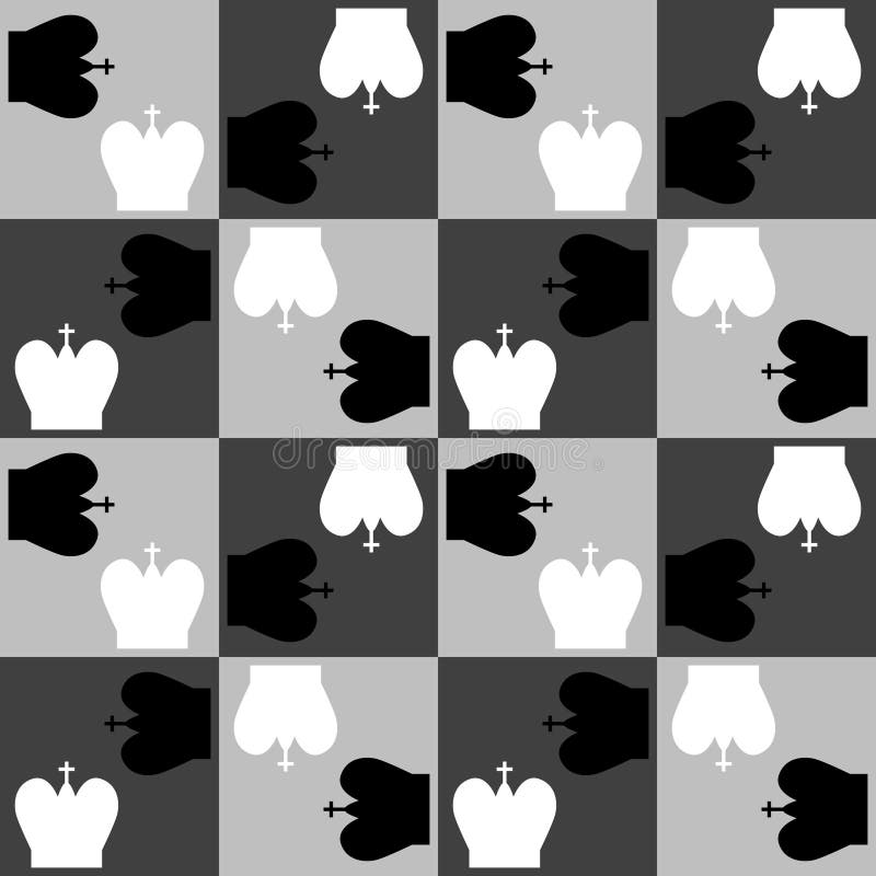 Seamless Pattern with Chess King. Endless Background Stock Vector ...