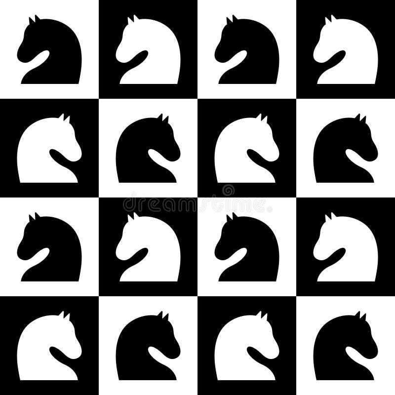 Seamless Pattern with Chess Knight. Endless Background Stock Vector ...