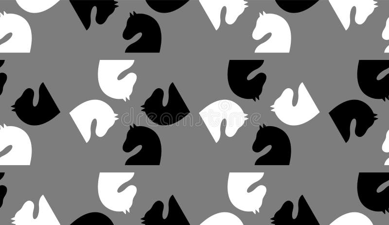 Seamless Pattern with Chess Knight. Endless Background Stock Vector ...