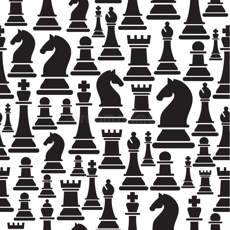 Seamless Pattern with Chess Pieces. Vector Illustration Design. Stock ...