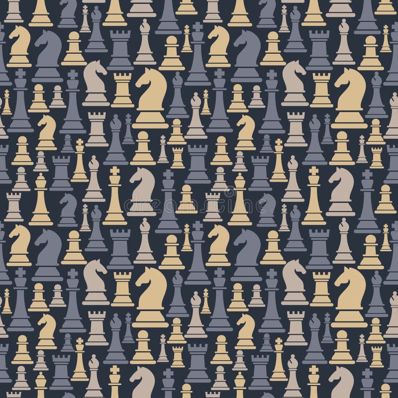Seamless Pattern with Chess Pieces. Vector Illustration Design. Stock ...