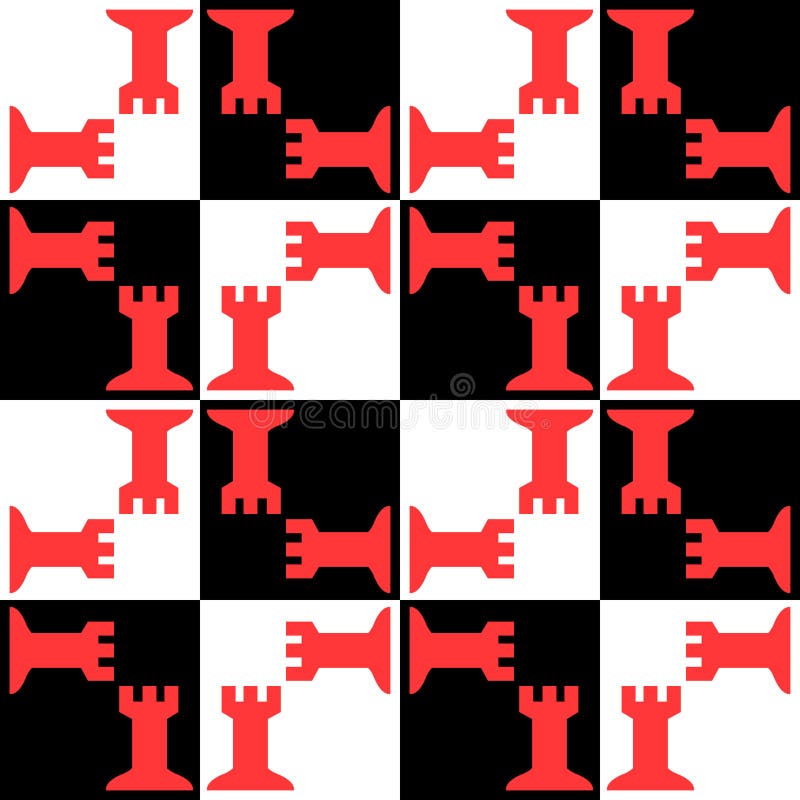 Seamless Pattern with Chess Rook. Endless Background Stock Vector ...