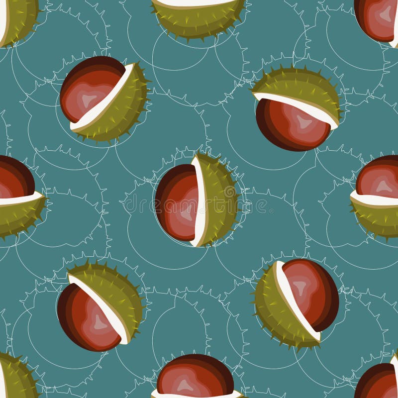Seamless Pattern with Chestnuts. Chestnut Nuts Stock Vector ...
