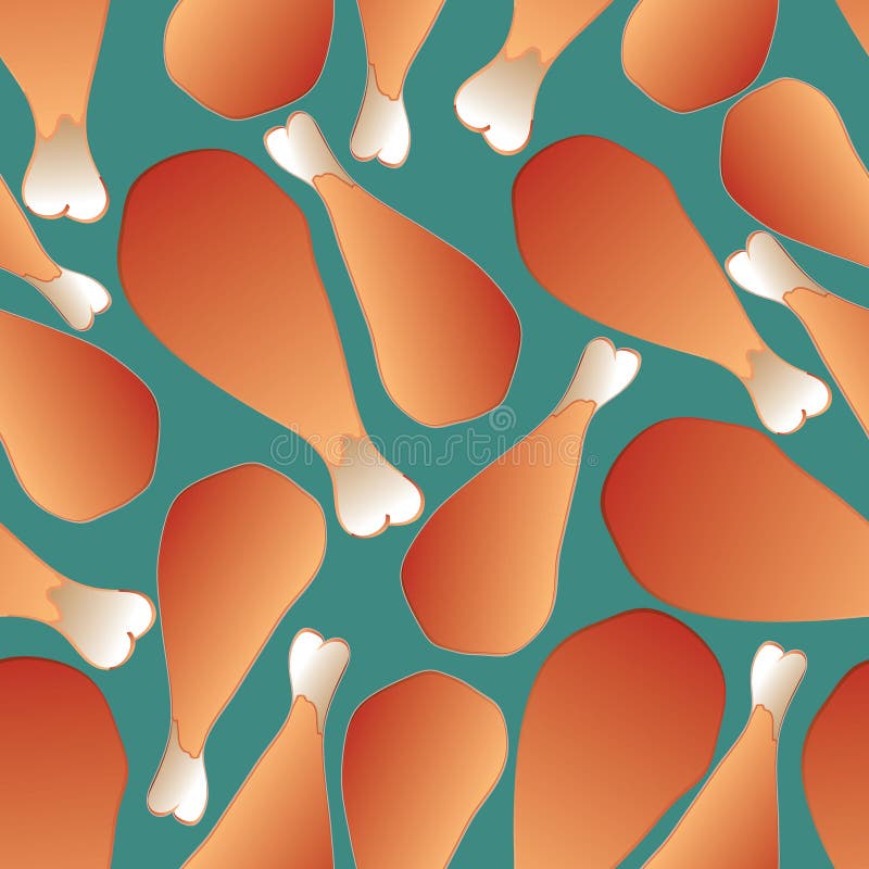 Seamless Pattern with Chicken Legs Stock Vector - Illustration of grill ...