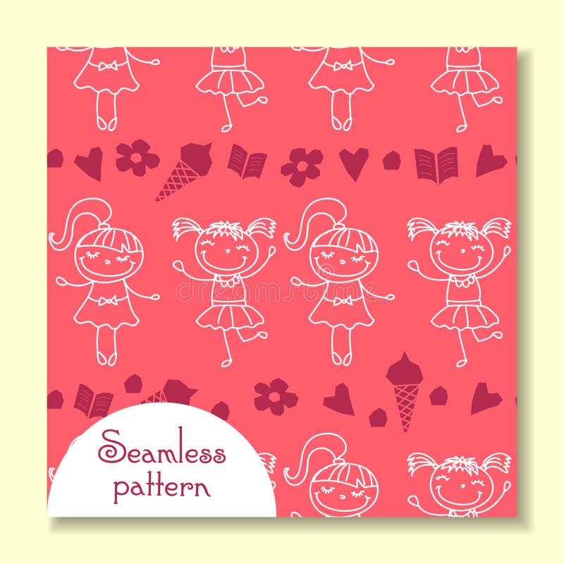 Seamless Pattern with of Children Stock Vector - Illustration of ...