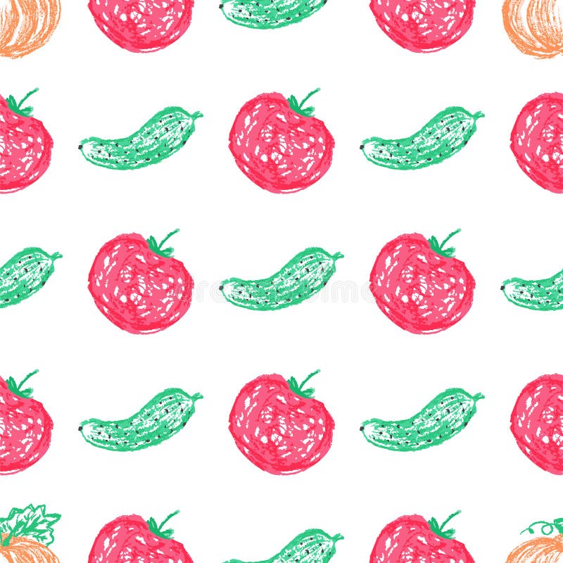 Seamless Pattern. Children S Drawings with Wax Crayons Stock Vector ...