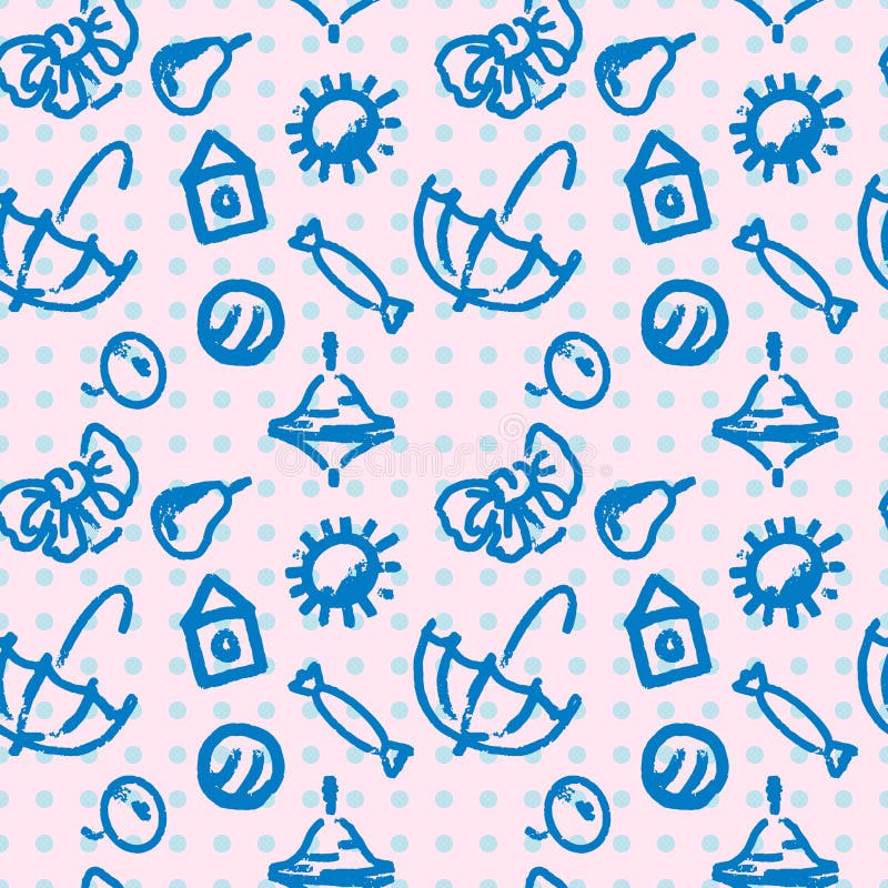 Seamless Pattern of Children S Theme Stock Illustration - Illustration ...