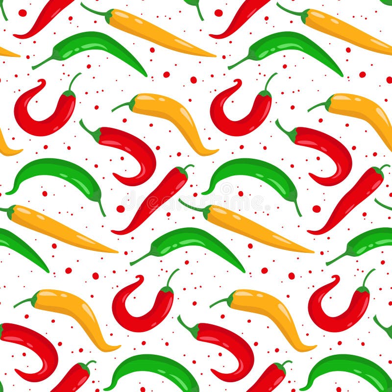 Seamless Pattern of Chili Peppers Stock Vector - Illustration of ...