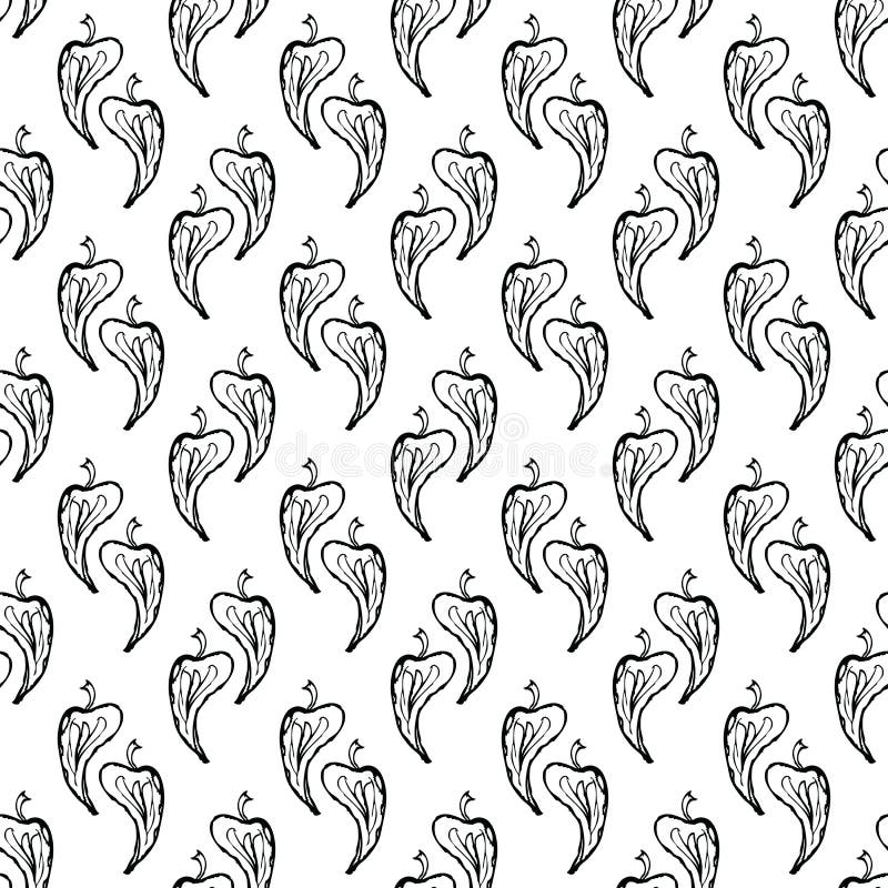 Seamless Pattern with Chili Stock Vector - Illustration of ...