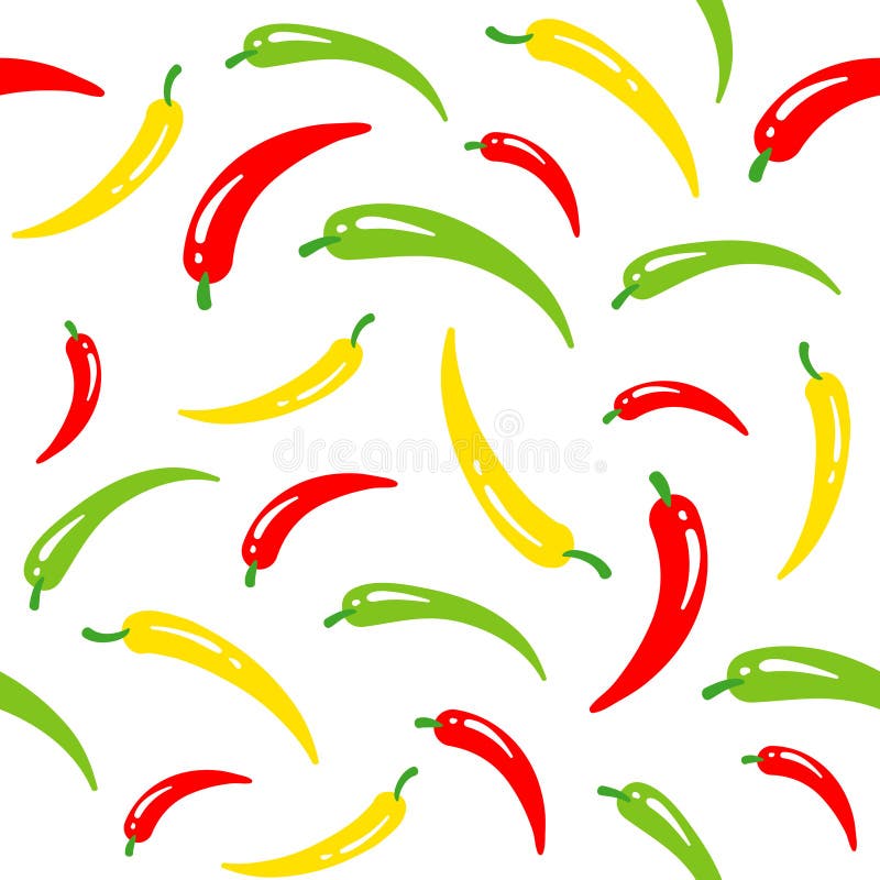 Seamless Pattern with Chilli Peppers. Vector Illustration Stock ...