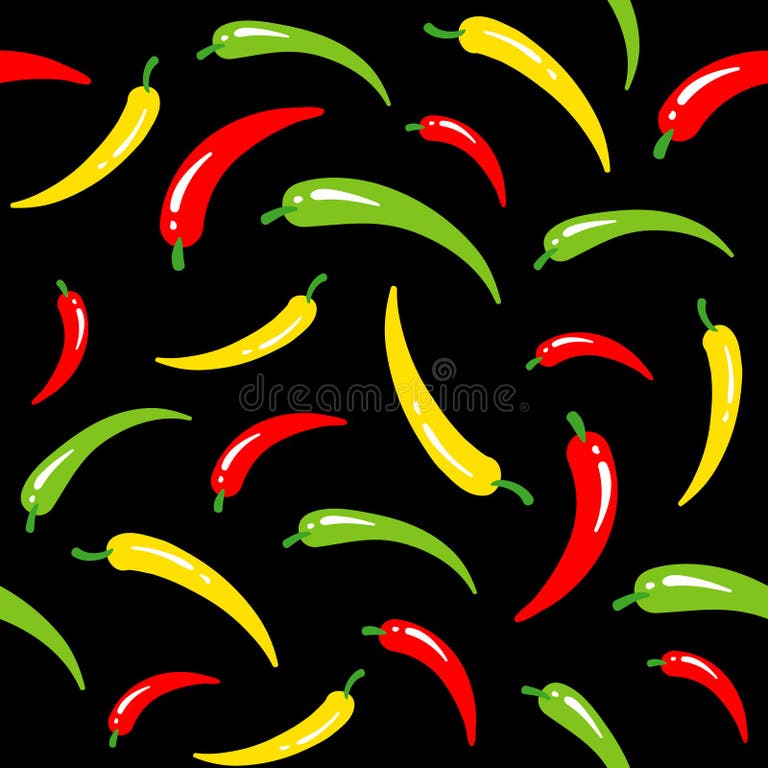 Seamless Pattern with Chilli Peppers. Vector Illustration Stock ...
