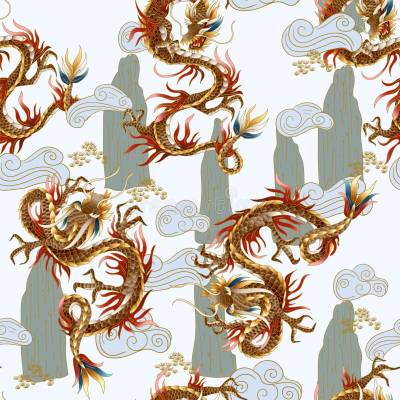Traditional Dragon Dance for Chinese New Year Celebration, Vector ...