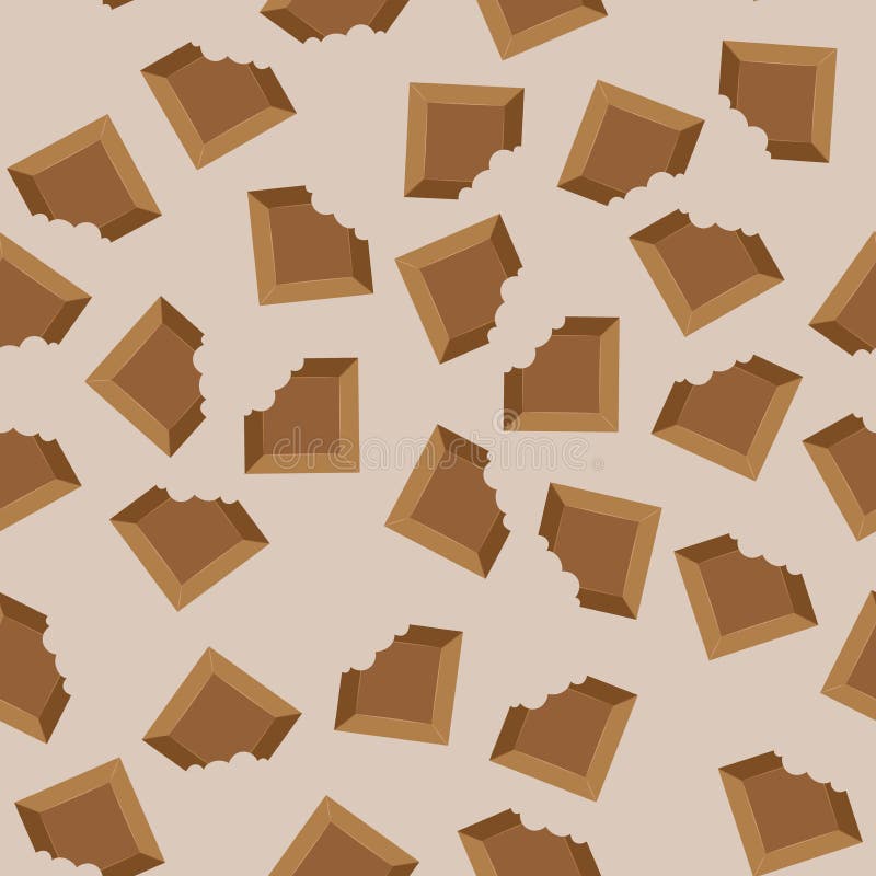 Seamless Pattern Chocolate on a Beige Background Stock Vector ...