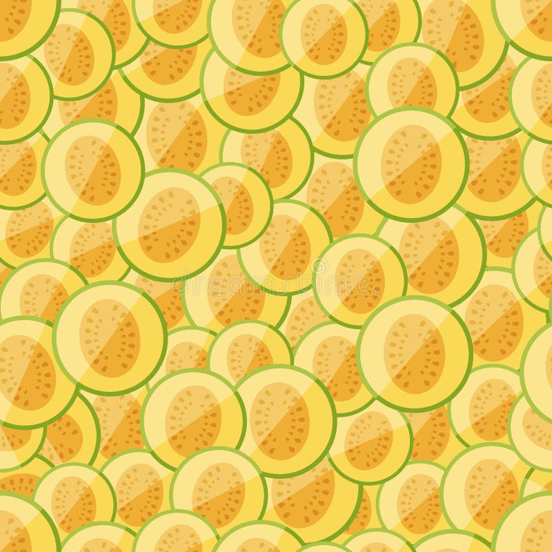 Seamless Pattern Chopped Melon Stock Vector - Illustration of exotic ...