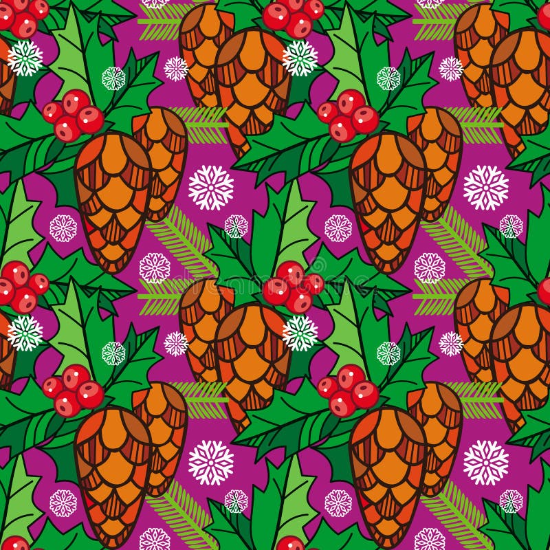 Seamless Pattern with Christmas Decorations. Stock Illustration ...