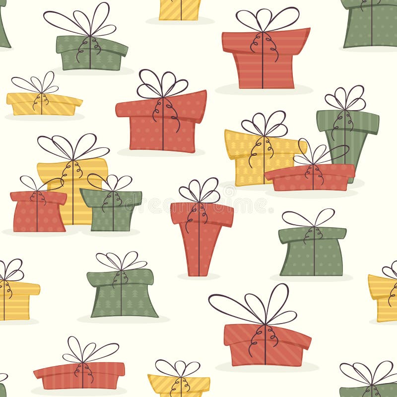 Seamless Pattern with Christmas Presents Stock Vector - Illustration of ...