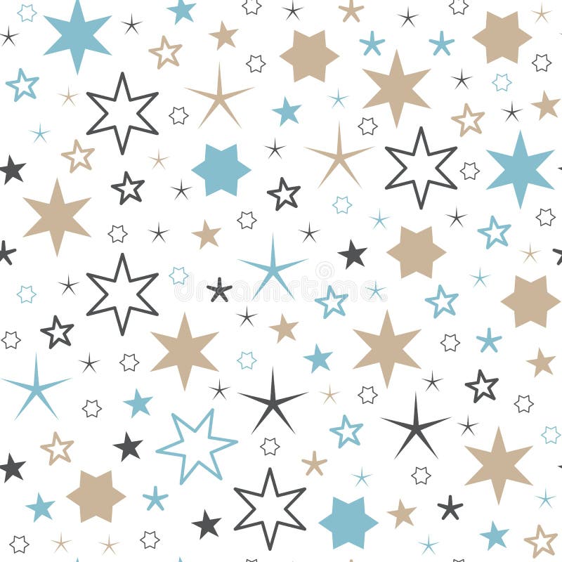Seamless Pattern Christmas Star Design Isolated on White Stock Vector ...