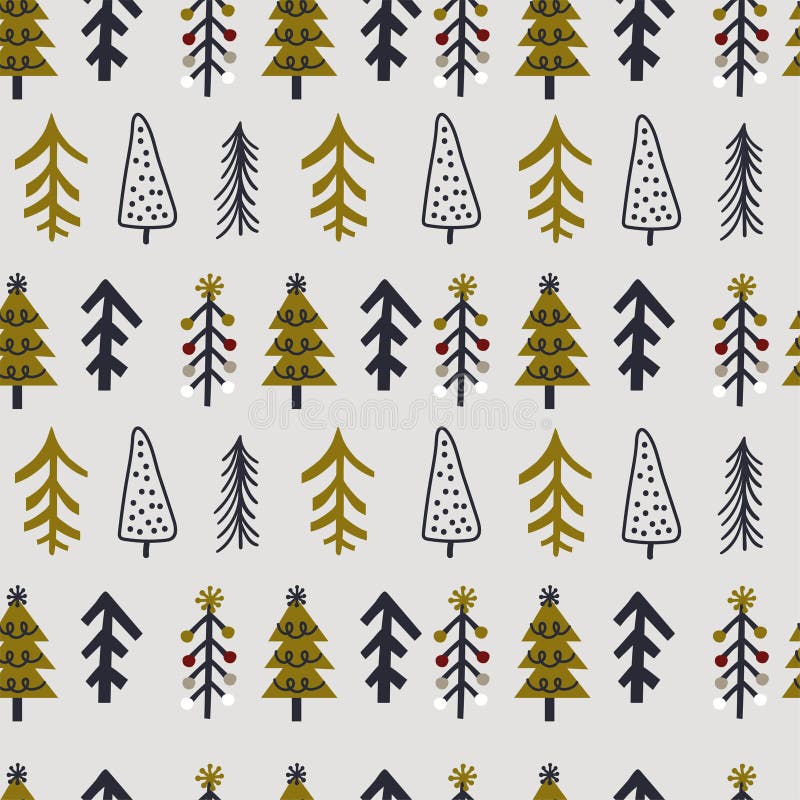 Seamless Pattern with Christmas Tree. Vector Stock Vector ...