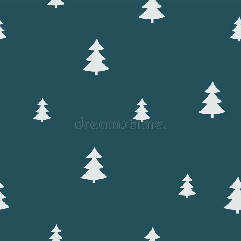 Seamless Pattern with Christmas Trees. Flat New Years Trees on Gark ...