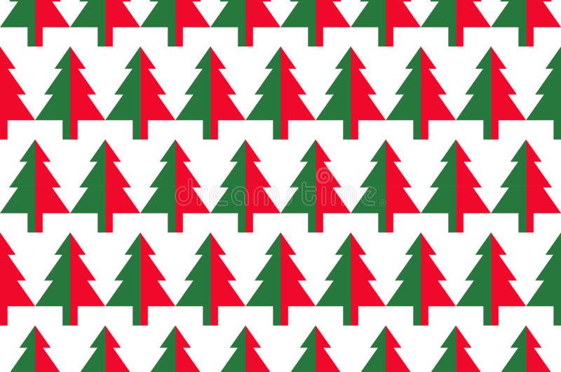 Seamless Simple Trees Pattern on White Background. Icon and Symbol ...