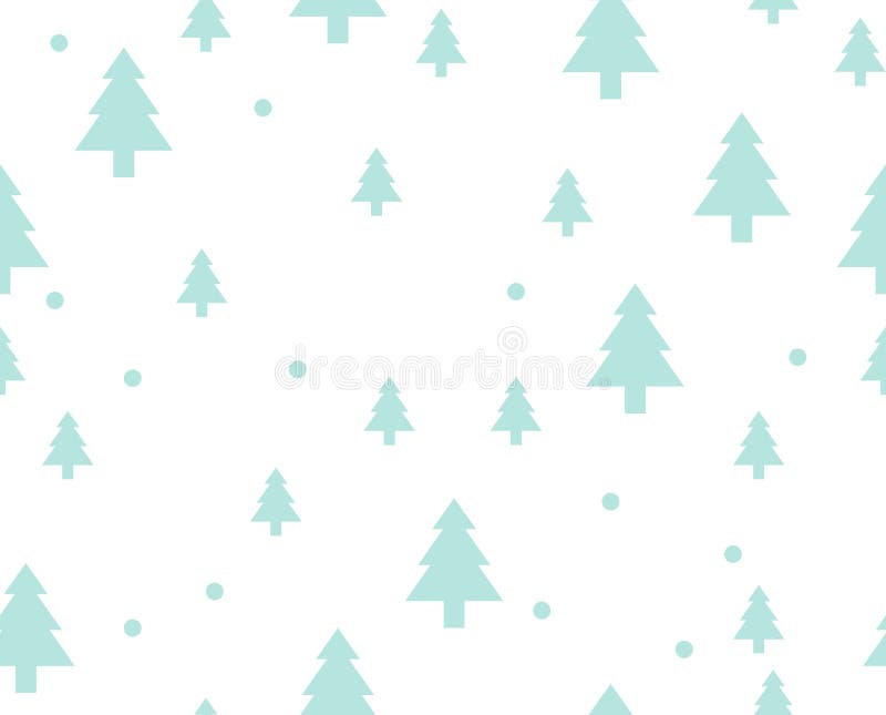 Seamless Simple Trees Pattern on White Background. Icon and Symbol ...