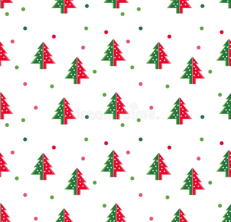 Seamless Simple Trees Pattern on White Background. Icon and Symbol ...
