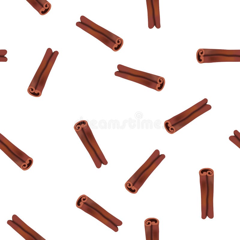 Seamless Pattern with Cinnamon Stock Illustration - Illustration of ...