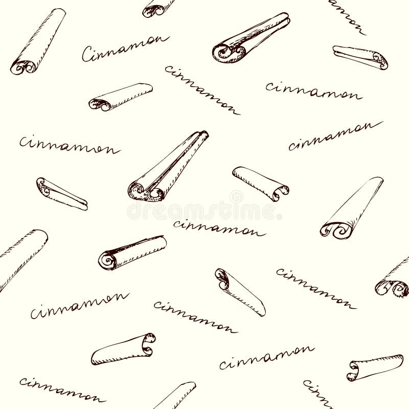 Seamless Pattern with Cinnamon. Vector Image Background. Stock Vector ...