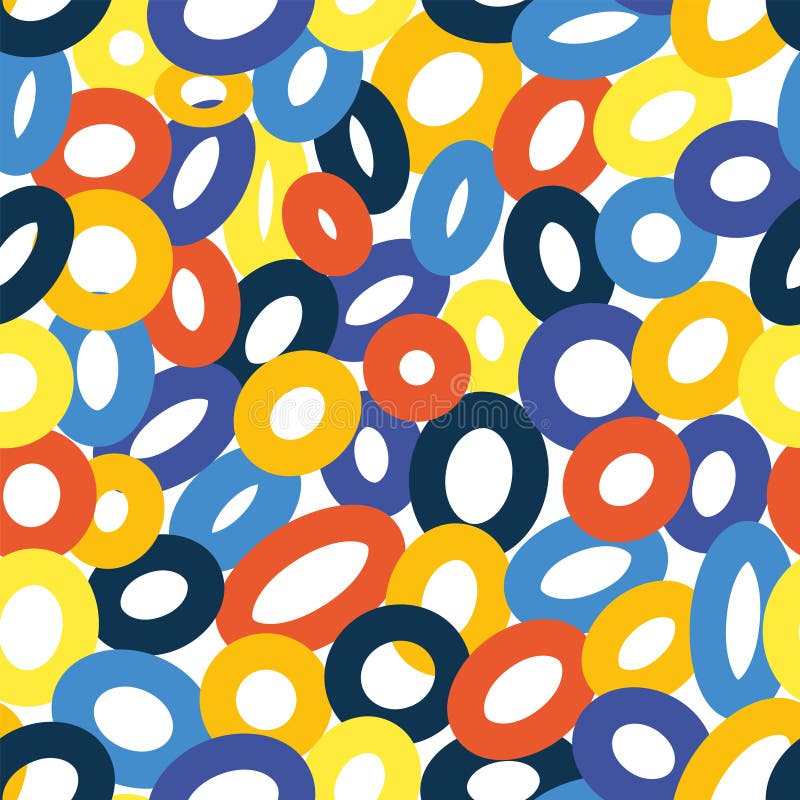 Seamless Pattern Circles Abstraction Simple Bright Color Print ...