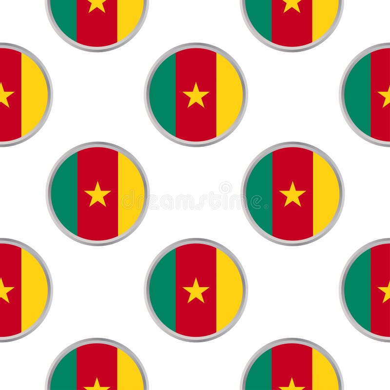Seamless Pattern from the Circles with Flag of Cameroon. Stock ...