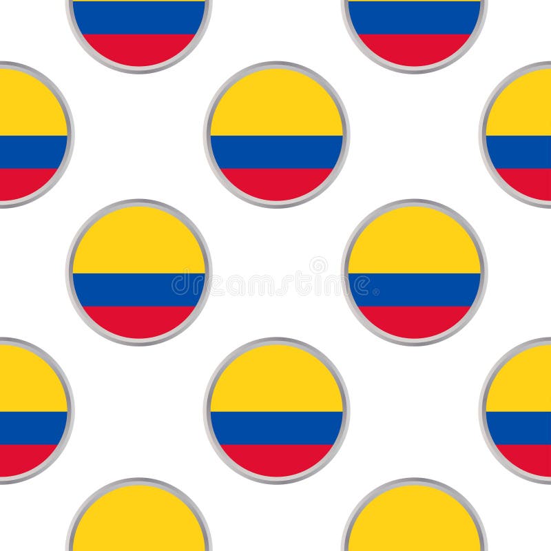 Seamless Pattern from the Circles with Flag of Colombia. Stock ...