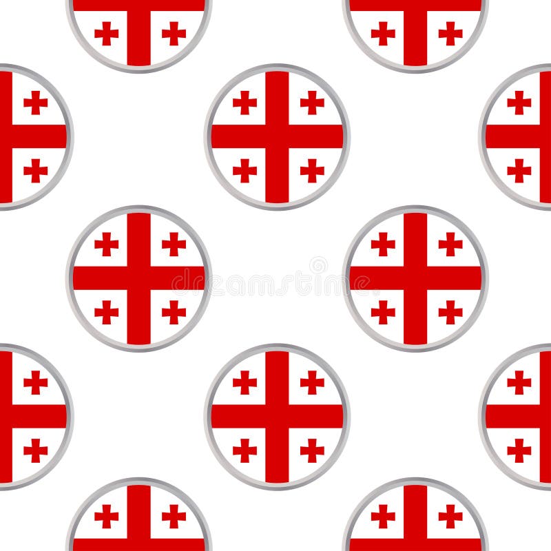 Seamless Pattern from the Circles with Flag of Georgia. Stock ...
