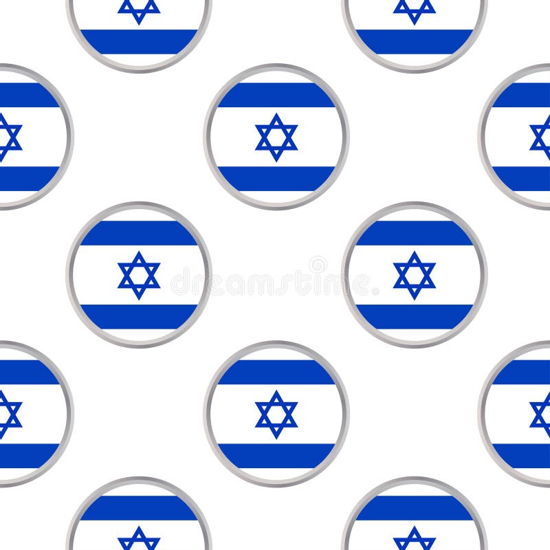 Seamless Pattern from the Circles with Flag of Israel. Stock ...