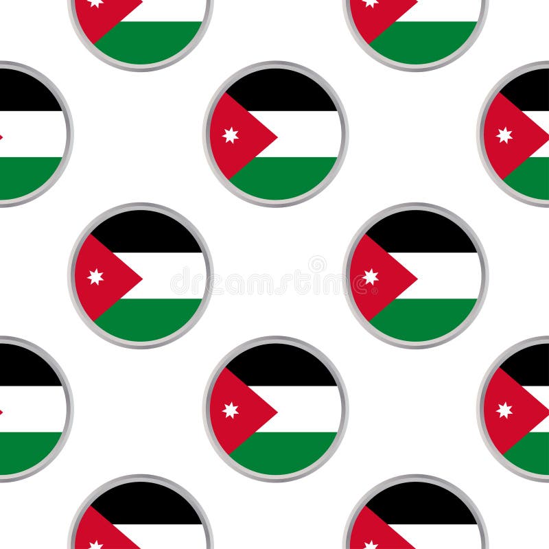 Seamless Pattern from the Circles with Flag of Jordan. Stock ...