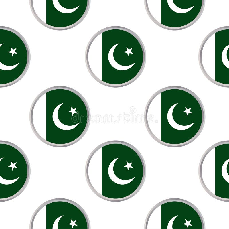 Seamless Pattern from Circles with Flag of Pakistan. Stock Vector ...