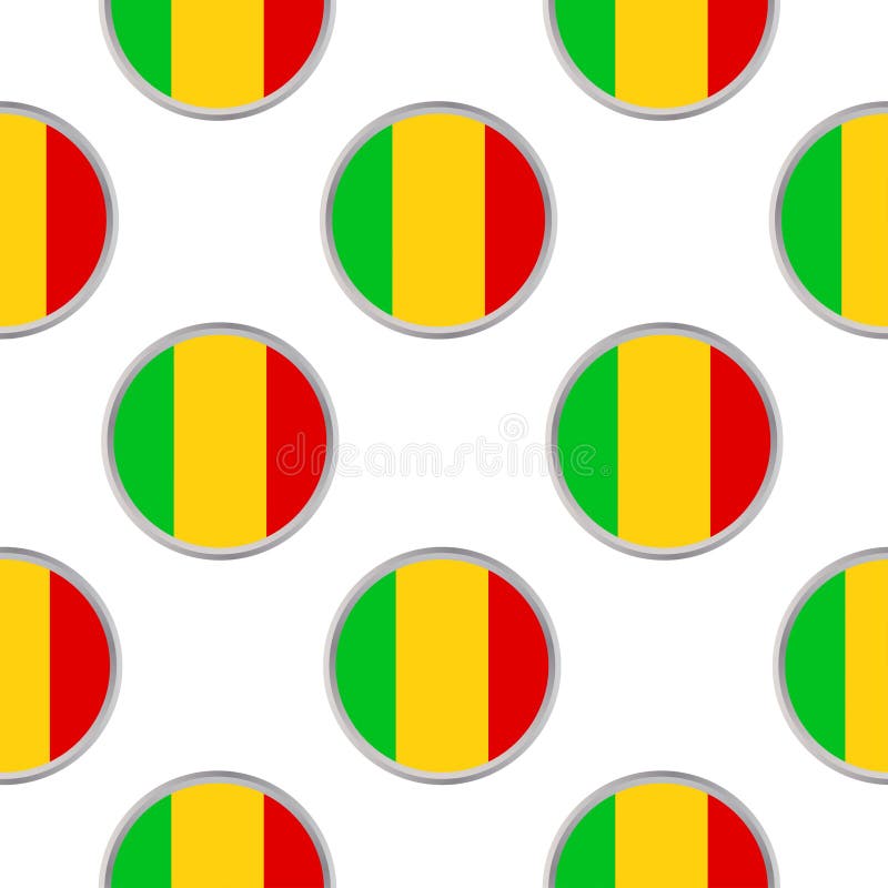 Seamless Pattern from the Circles with Flag Republic of Mali. Stock Illustration - Illustration ...
