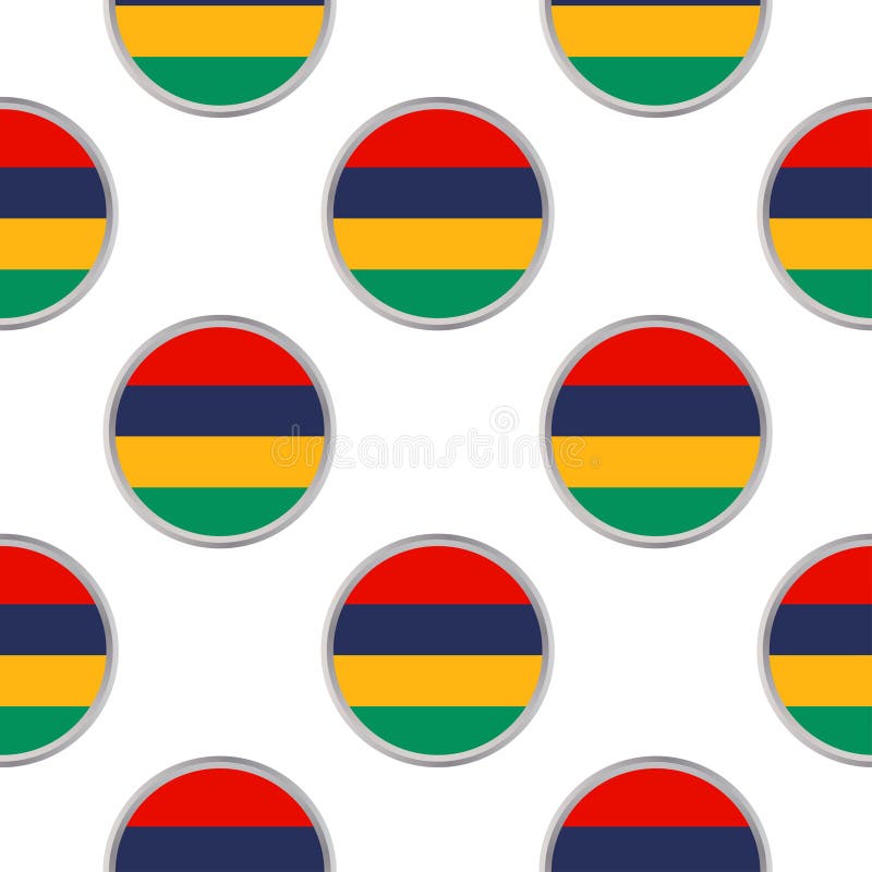 Seamless Pattern from the Circles with Flag of Republic of Mauritius ...