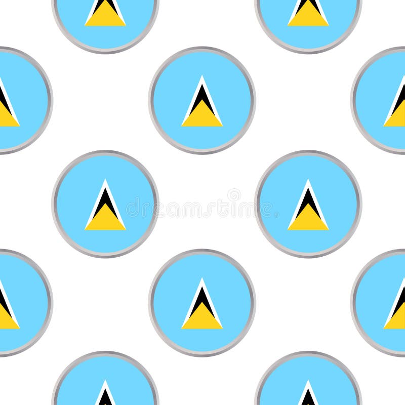 Seamless Pattern from the Circles with Flag of Saint Lucia. Stock ...
