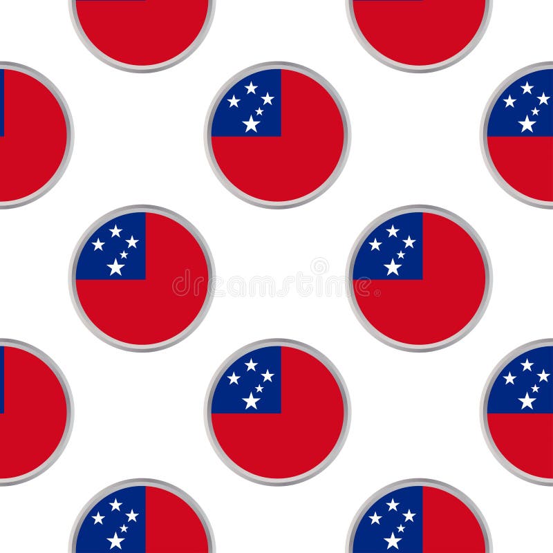 Seamless Pattern from the Circles with Flag of Samoa. Stock ...