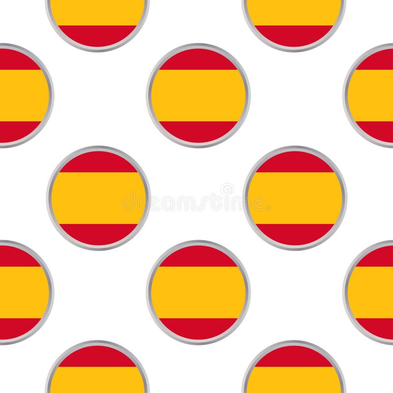 Seamless Pattern from the Circles with Flag of Spain. Stock ...