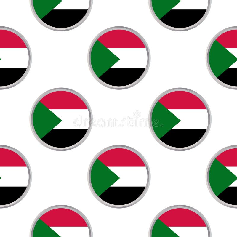 Seamless Pattern from the Circles with Flag of the Sudan. Stock ...