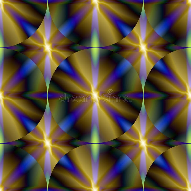 Seamless Pattern Circles Psychedelic Pattern Gradient Gold Blue Stock ...