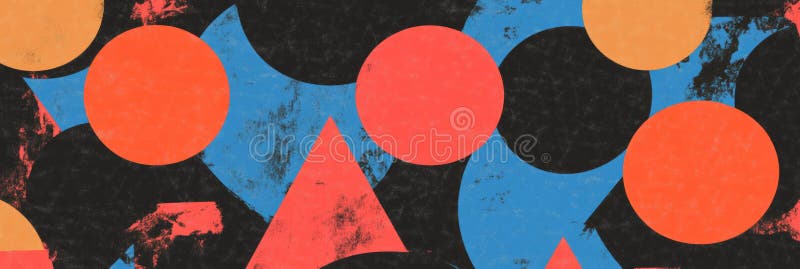 Seamless Pattern of Circles and Triangles Creating Unique Visual Shapes ...