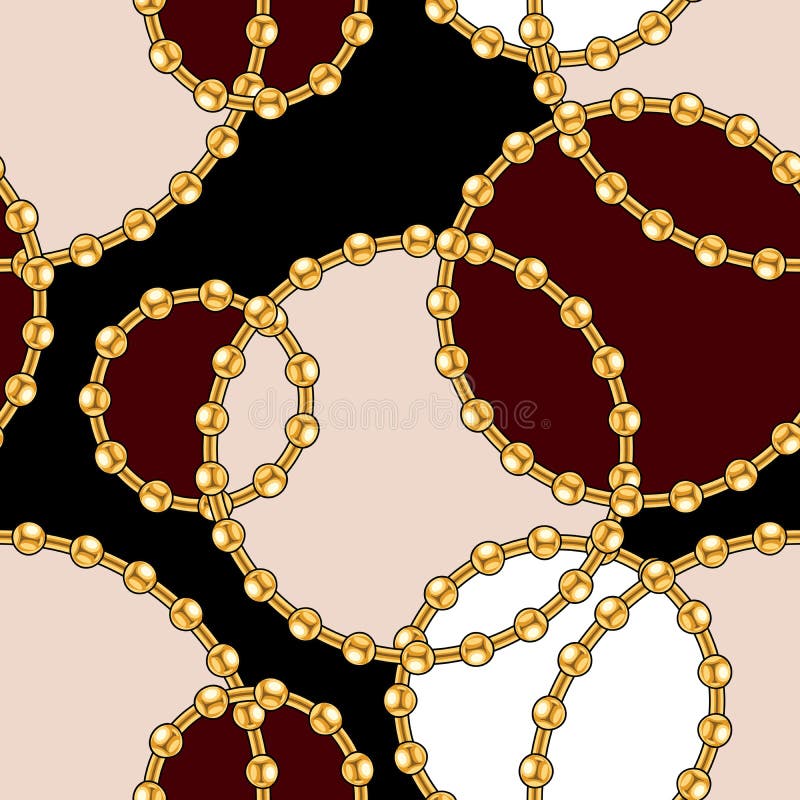 Seamless Pattern of Circular Golden Chains, Ready for Textile Prints ...