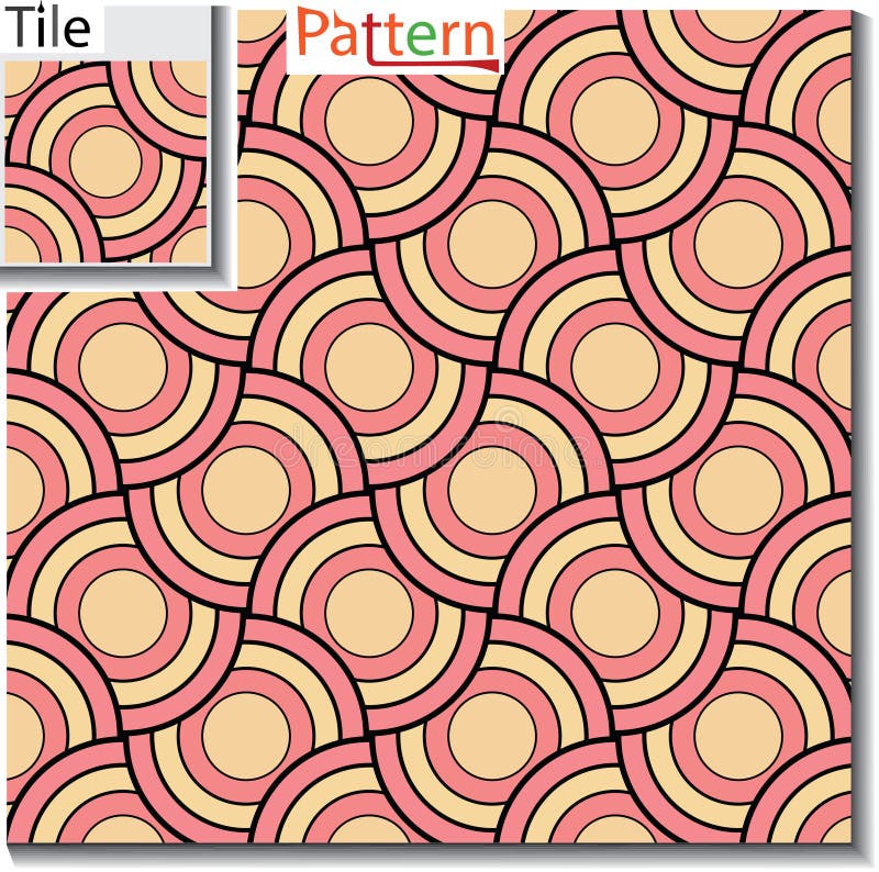 Seamless Pattern of Circular Rings or Disks Which are Overlapped Stock ...